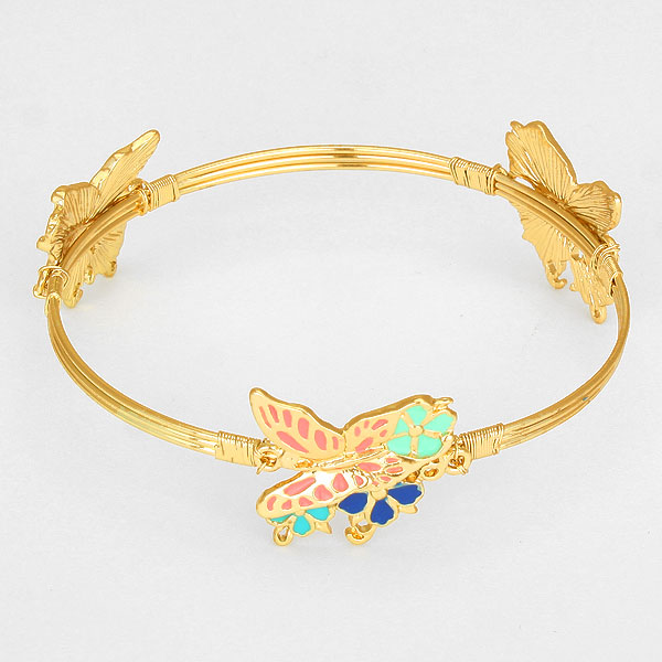 Resin Butterfly Bangle Bracelet - Bracelets - Bracelet Room